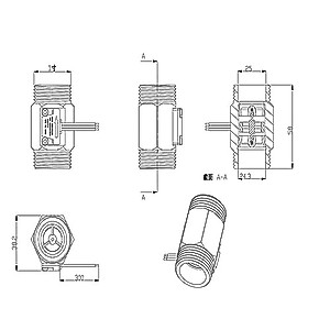 XAXAX Water Flow Meter, DN20 G3/4'' Water Flow Sensor Switch 1-30L/min Flow Meter for Industrial Control Liquid Circulating,Gallon, QTS, PTS, L, m³