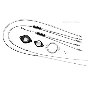 BaveL BMX Bike Gyro Brake Cables Front + Rear (Upper + Lower) Spinner Rotor Set Kit (White)