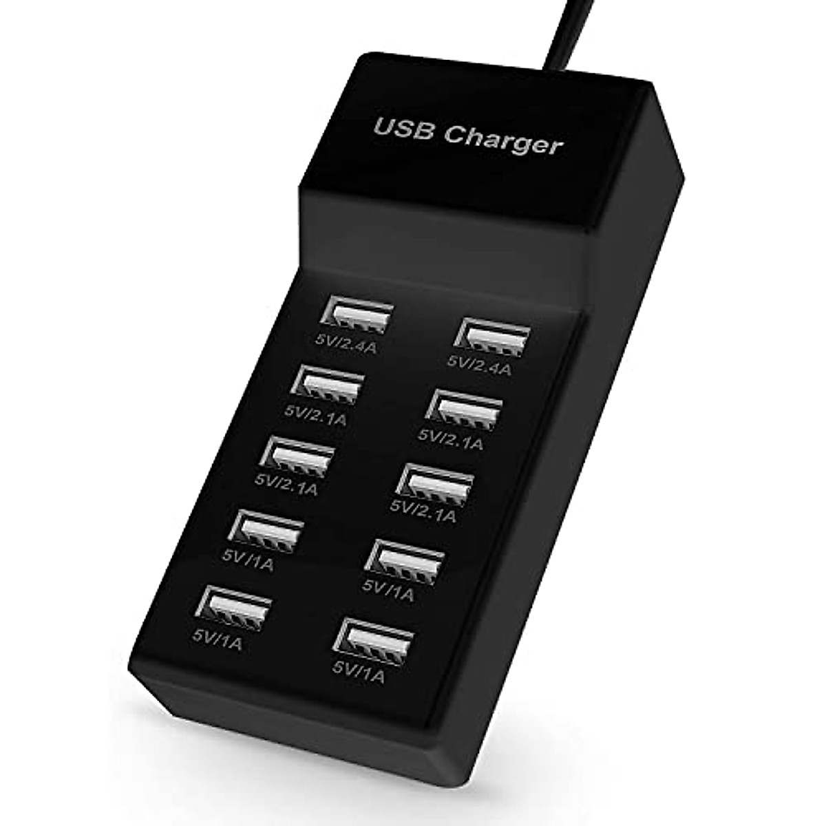 USB Charging Station10-Port USB Charger,Multiport USB Charger Station Hub, Compatible with iPhone, Galaxy, iPad Tablet, and Other USB Charging Devices1