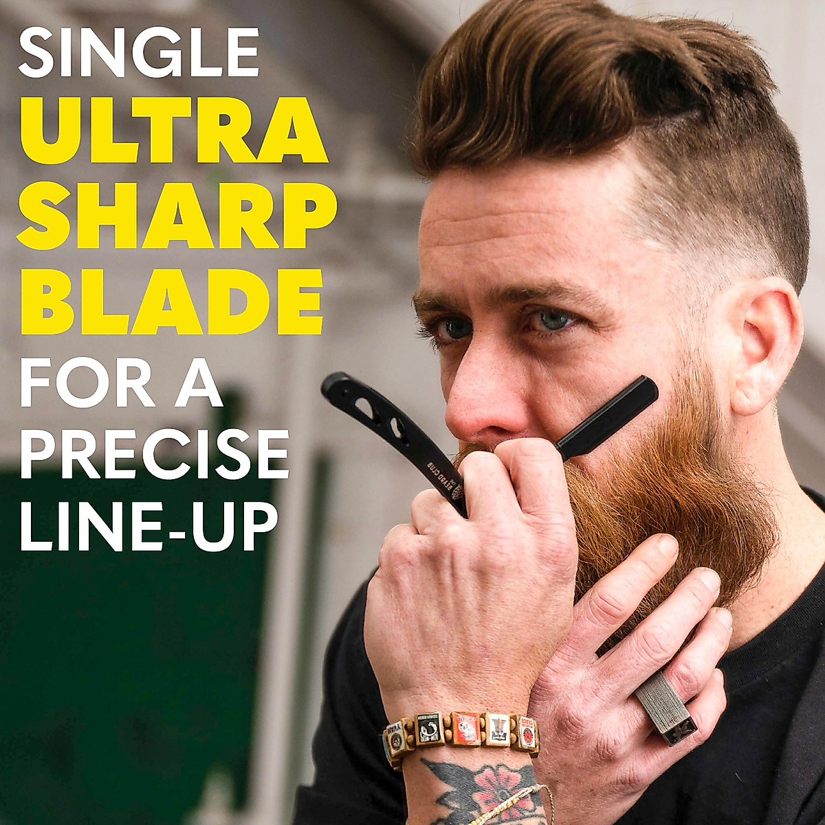 The Beard Club Straight Razor for Men - Navajas Para Barbero - Barber Straight Edge Razor Kit - Premium Single Derby Blade Cutthroat Razor With 10 Replaceable Stainless Steel Blades & Leather Case