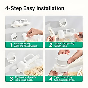 Food Bag Sealing Clip with Pour Spout,bag clips with pour spout,seal and pour bag clip,Great Clips Bags for Kitchen, Suitable for Small Particle Food, Liquid,Flour and Baby Food Storage Organizer (1)