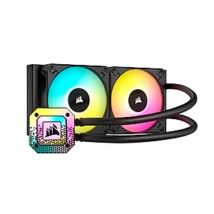 Corsair iCUE H100i Elite CAPELLIX XT Liquid CPU Cooler - Two AF120 RGB Elite Fans - 240mm Radiator - Intel® LGA 1700, 1200, 115X, 2066, AMD® AM5, AM4 - Included iCUE Commander CORE - Black