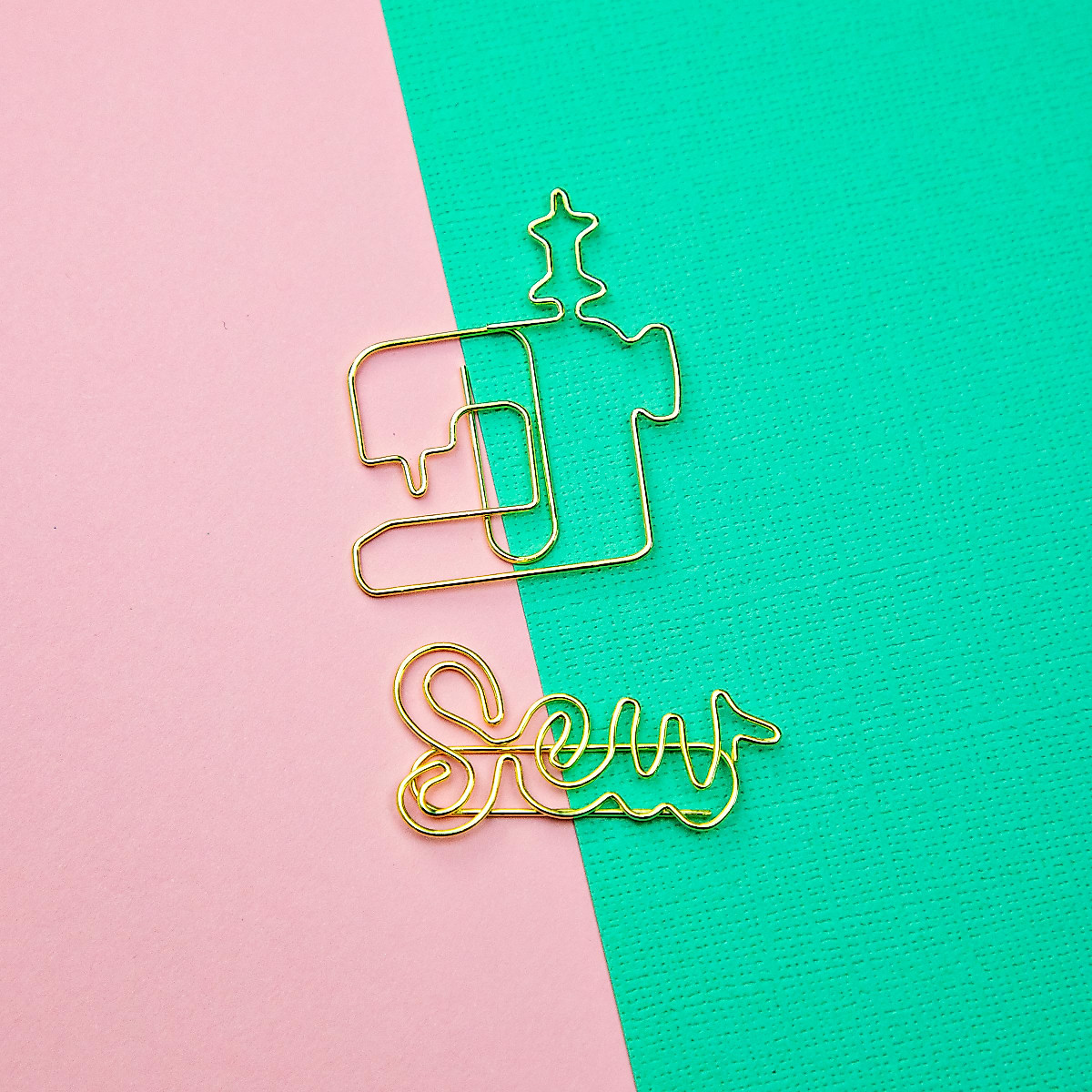 Cute Paperclips for Sewing Lovers, Stocking Stuffer for Quilters, Gold sew and Sewing Machine paperclips, Gifts for Sewing Enthusiasts