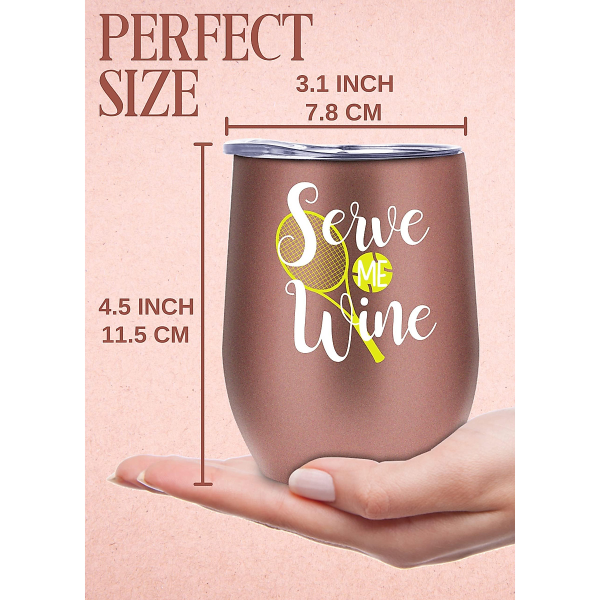 Onebttl Tennis Gifts for Women, Lovers, Senior Night 2024, Birthday Christmas Gifts for Coach, Players - 12oz Stainless Steel Tumbler