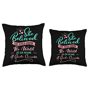 Genetic Counselor Gifts And Shirts So She Became A Genetic Counselor Throw Pillow, 18x18, Multicolor