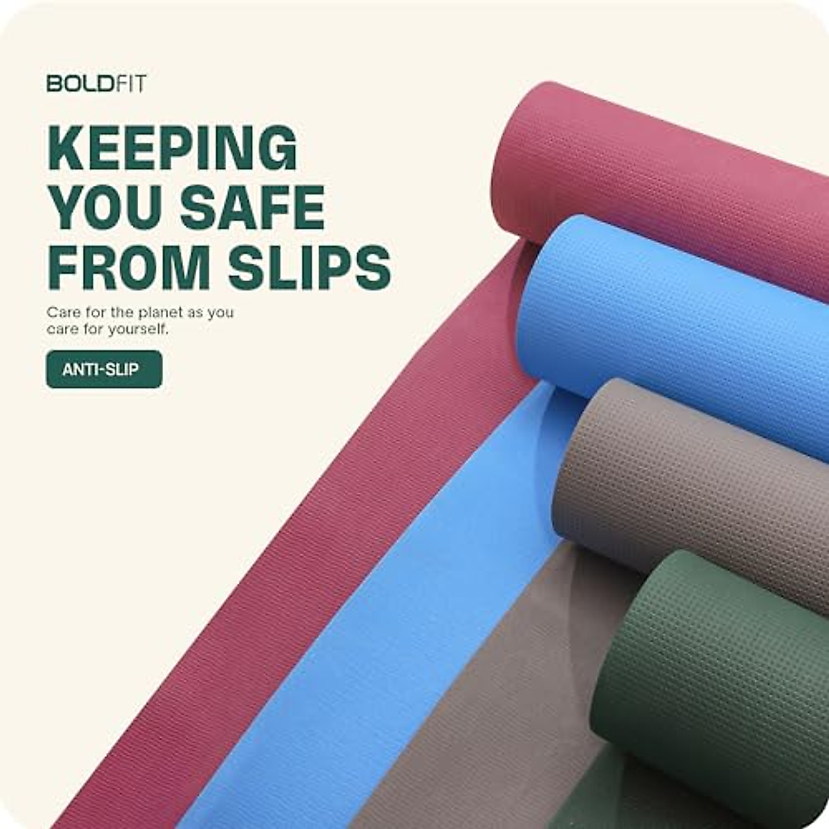 Boldfit Yoga mat for Women and Men with Cover Bag EVA Material 6mm Extra Thick Exercise mat for Workout Yoga Fitness Pilates and Meditation, Anti Tear Anti Slip For Home & Gym Use