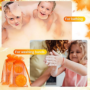 Heigble 50 Set Pumpkin Soap Favors Thanksgiving Fall Bridal Shower Wedding Pumpkin Baby Shower Favor 50 Pumpkin Soap 50 Thanks Cards 50 Organza Bags Gender Reveal Gift Keepsake for Fall Party Guest