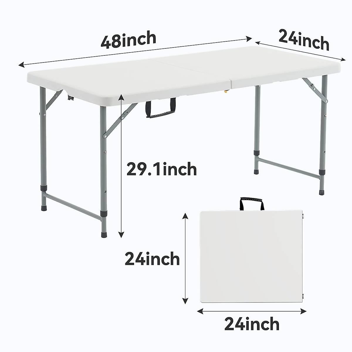 Nazhura 4 Foot Foldable/Folding Table Heavy Duty, Durable and Portable for Dining Picnic and Party