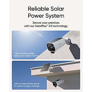 eufy Security eufyCam S3 Pro 4-Cam Kit, Solar Camera Outdoor Wireless, MaxColor Night Vision, 4K Security Camera with Solar Panel, Face Recognition AI, Expandable Local Storage, No Monthly Fee