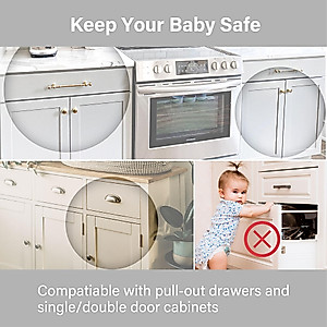 Heart of Tafiti Magnetic Cabinet Locks (6-Packs 1 Key), Baby Proofing Drawer Lock, Multi-Purpose Cupboard Drawers Latches, Safe & Easy Install, Strong Adhesive, No Screws or Tools Needed.