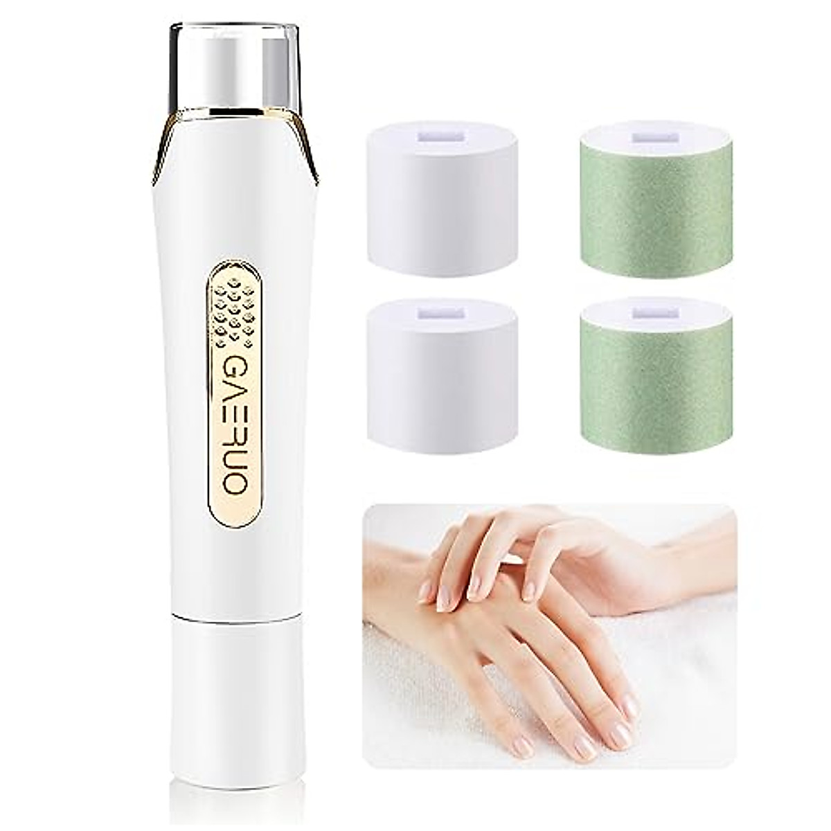 Premium Electric Manicure Pedicure Tool, Rechargeable Nail Buffer and Polisher, Easily File and Shine Fingernails, Toenails for Naturally Beautiful Looking Nails