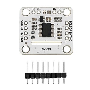 HiLetgo GY-39 Light Intensity Temperature Humidity Atmospheric Pressure Sensor 4 in One Integrated Sensor Module with Chip LTR308ALS+SPL06+SHTC3