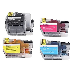 Ink Cartridge, High Output Inkjet Printer Cartridge, with 4 Color of Black Cyan Magenta Yellow
