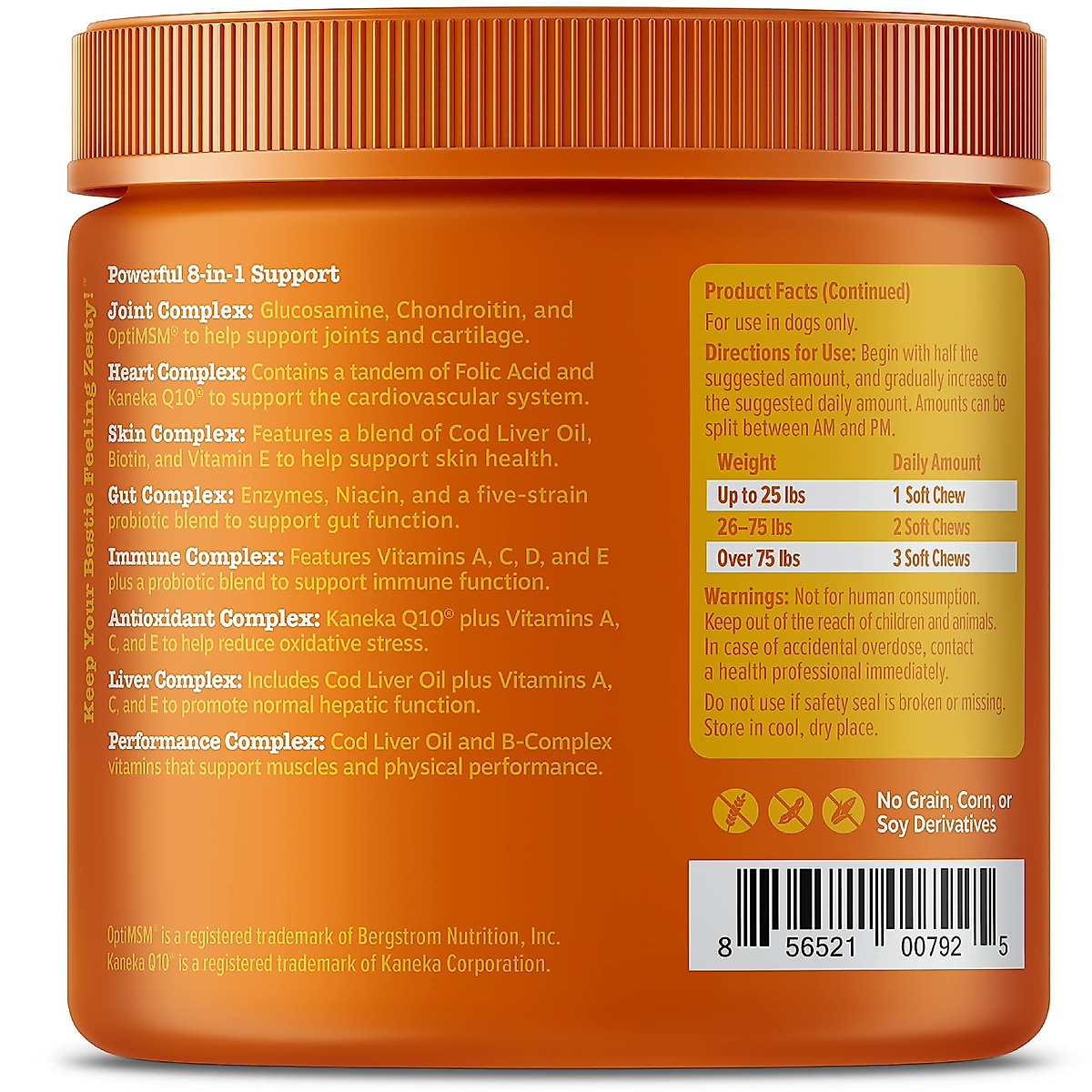 Zesty Paws Senior Advanced Glucosamine for Dogs - for Hip & Joint Arthritis Pain Relief + Multifunctional Supplements for Dogs with Probiotics for Gut & Immune Health