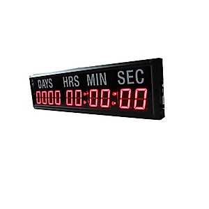 AZOOU 2.3-inch 10 Digits with Red Color LED Timer Countdown/up Wall Mounted Clock with Days Hours Mins Secs