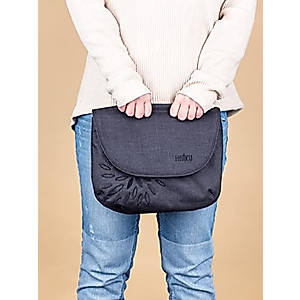 HAIKU Bliss Eco-Friendly RFID Blocking Travel Crossbody Saddle Bag, Black in Bloom