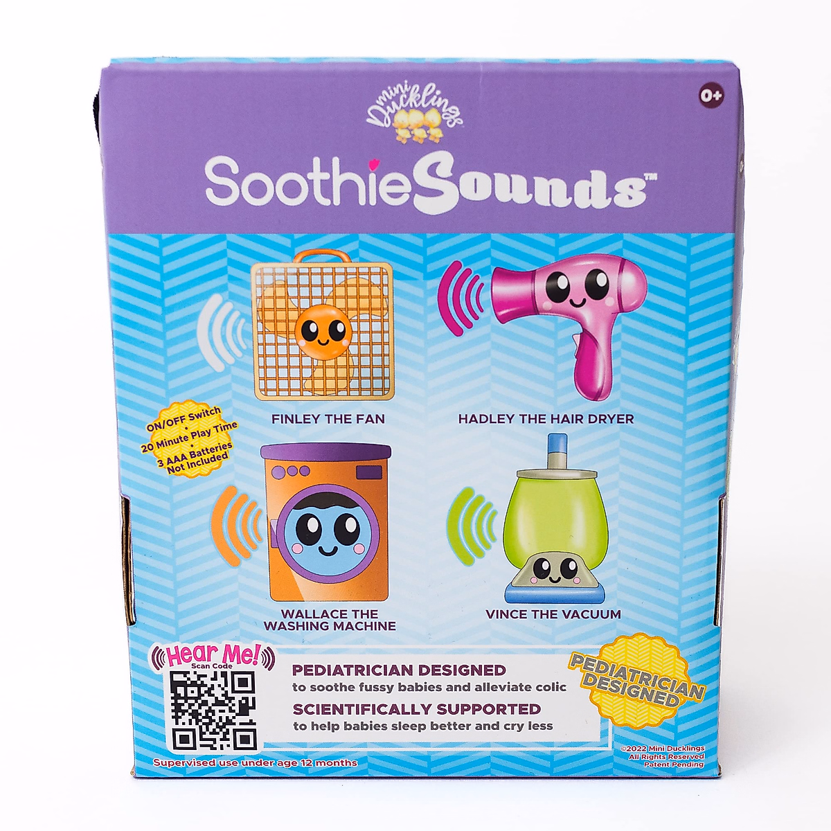 Soothie Sounds: Portable White Noise Machine | Baby Soother Plays Vaccum Sound (Plays up to 20 Minutes, Pediatrician Created. (Hook for Stroller or Car), Hadley The Hairdryer