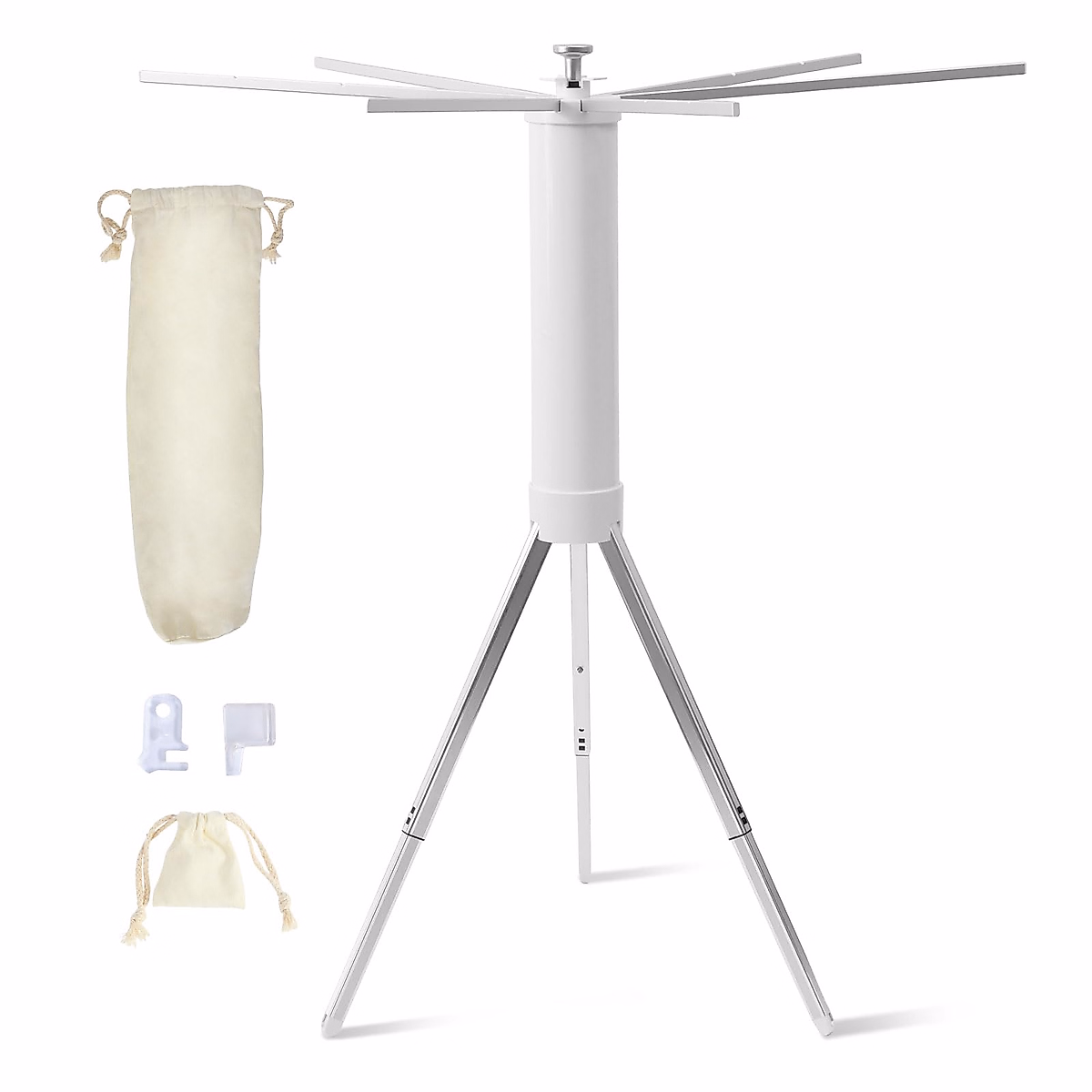 ZJRDYYK Tripod Clothes Drying Rack, Portable Collapsible Laundry Drying Rack Freestanding for Clothes Towels Dorm Camping Outdoor Travel