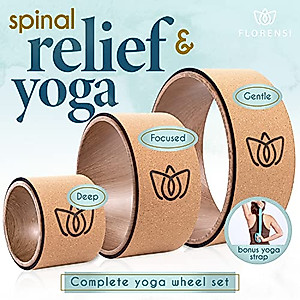 Florensi Back Roller - Back Stretcher, Back Cracker, Yoga Wheel, Deep Tissue Massager - for Back Pain Relief, Back Cracking, Yoga Stretching, Trigger Point Therapy - Foam Padded Rollers