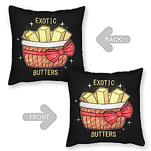 NoxiVest SL Exotic Butters Pillow Home Decorative Throw Pillow Covers Soft Throw Pillowcases Home Decor Living Room Cushion Cases for Bed Couch Car 18''x18'', White, 41563