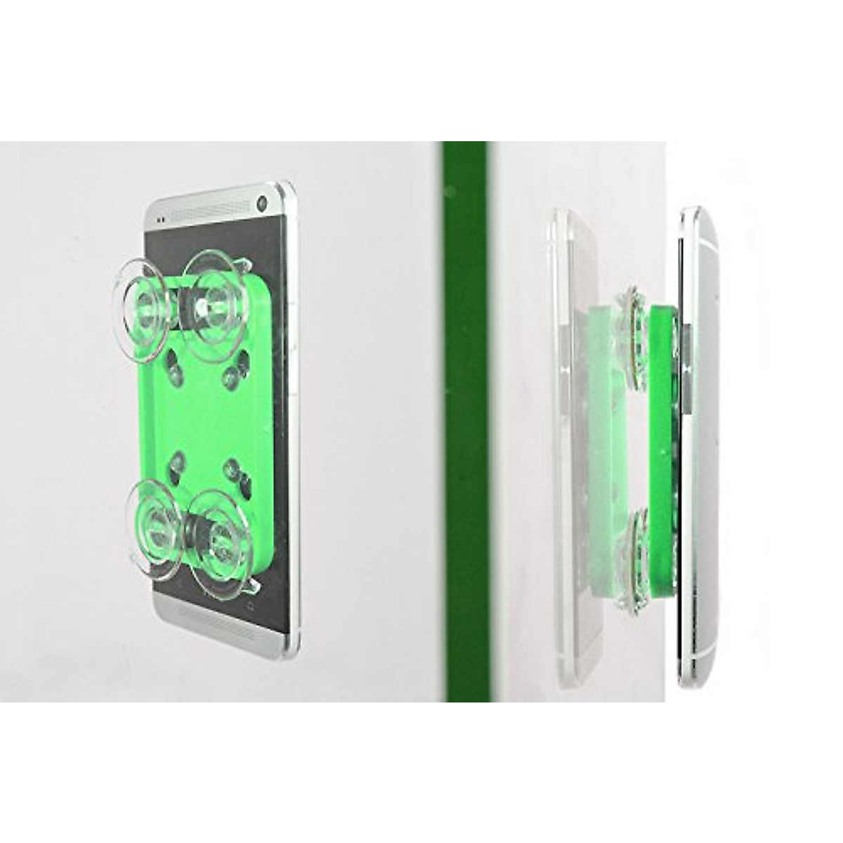 Cellfy Universal Smartphone Suction Mount for Taking Pictures and Video; Neon Green. This Universal Mount is Operable with iPhone, Samsung, or Any Model of Smartphone, Providing a Strong Hold!