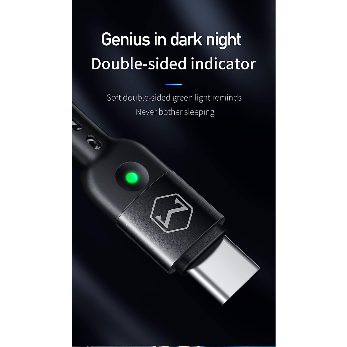 mcdodo [Type-C] Anti Winding Cable, Quick Charge QC 4.0 USB C Charging Data Coiled Cable Nylon Braided LED Compatible with Phone 15/15 Pro Max/Samsung Galaxy S20 S10 S9 S8 Plus Note10 LG Google Pixel