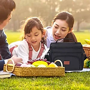 Large Cooler Bag Insulated Lunch Bag Reusable Soft Cooling Tote Bag for Men & Women with 24-Can (15L)(Black)