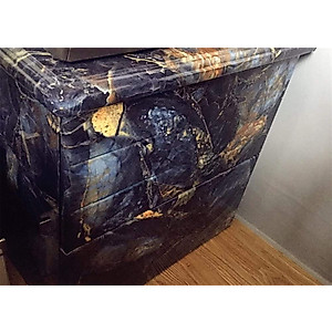 Yancorp Dark Blue Black Marble Wallpaper Removable Wallpaper Film Self-Adhesive Granite Kitchen Peel Stick Backsplash Tile Countertop Shelf Liner (16"x78")