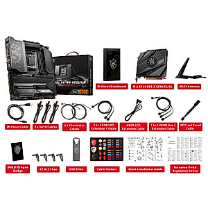 MSI MEG X670E GODLIKE Gaming Motherboard (AMD Ryzen 9000/8000/7000 Series Processors, AM5, DDR5, PCIe 5.0, SATA 6Gb/s, M.2, USB 3.2 Gen 2, Wi-Fi 6E, HDMI/DP, 10Gbps Dual LAN, SLI, EATX)