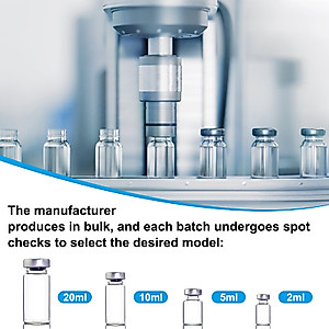 10 Pack 5ml Sealed Sample Vials, Transparent Glass Vials with Self Healing Injection Port(10, 5ML)