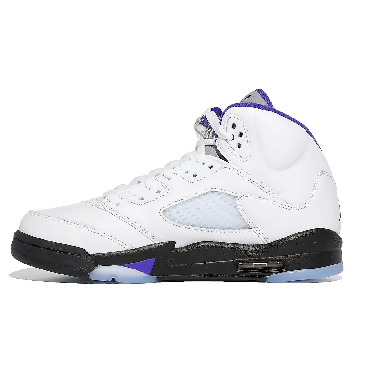 Jordan Boy's Air Jordan 5 Retro (Big Kid) White/Dark Concord/Black 6 Big Kid M