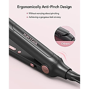 Wavytalk 3/10" Small Flat Iron, Pencil Flat Iron for Short Hair, Pixie Cut and Bangs, Mini Hair Straightener for Edges with Anti-Pinch Design, Tiny Hair Straightener with Titanium Floating Plates