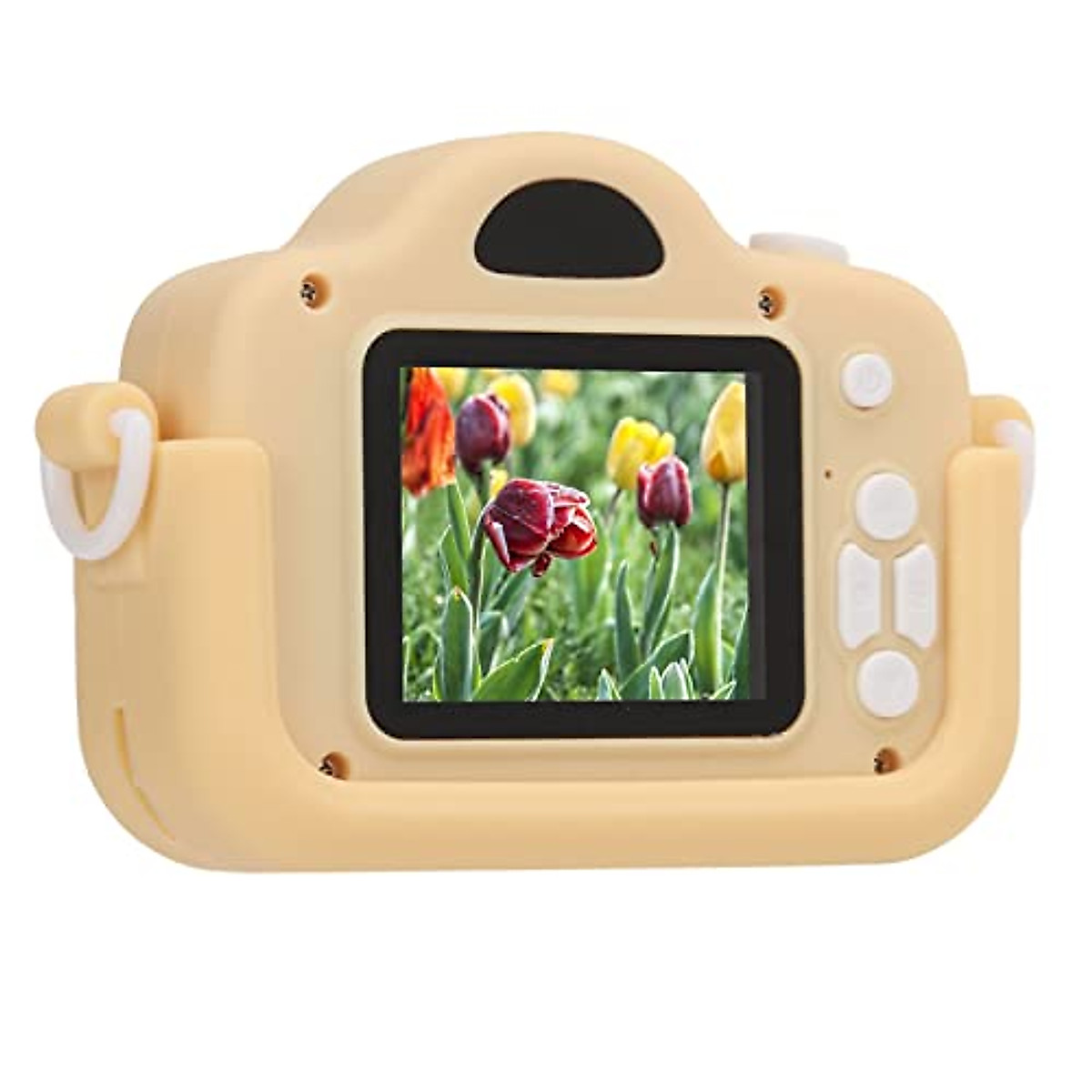 01 02 015 Children Digital Camera, Kids Camera Food Grade ABS Anti Skid MP3 Play for School Activity for Children(Light Yellow)