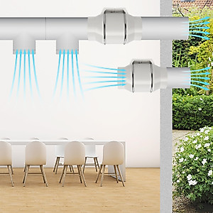 Nalle Inline Duct Fan 168W 740 CFM Ventilation Exhaust Blower Fans 8 Inch Duct Fan Efficient Quiet Copper Motor for Ducting Vents Bathroom Kitchen Grow Tents Hydroponics