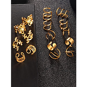 Blulu 8 Pairs Ear Cuffs Earrings Cuff Non Piercing Stainless Steel Clip on Cartilage Earrings for Men Women, 8 Various Styles