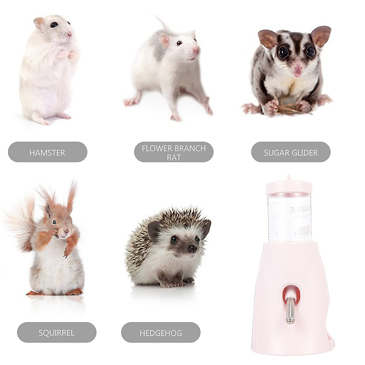 POPETPOP Hamster Water Bottle Small Pet Water Bottle Hamster Waterer Automatic Water Dispenser Hamster Water Fountain Hamster Cage Accessories Rabbit Water Bottle Leakproof Pp Feeder