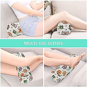 Vnurnrn Cute Faces Cats Neck Support Pillow Round Neck Roll Bolster Cylinder Pillow Cervical Pillows Body Pillow for Leg Knee Back Head Support for Gifts Camp Study Work