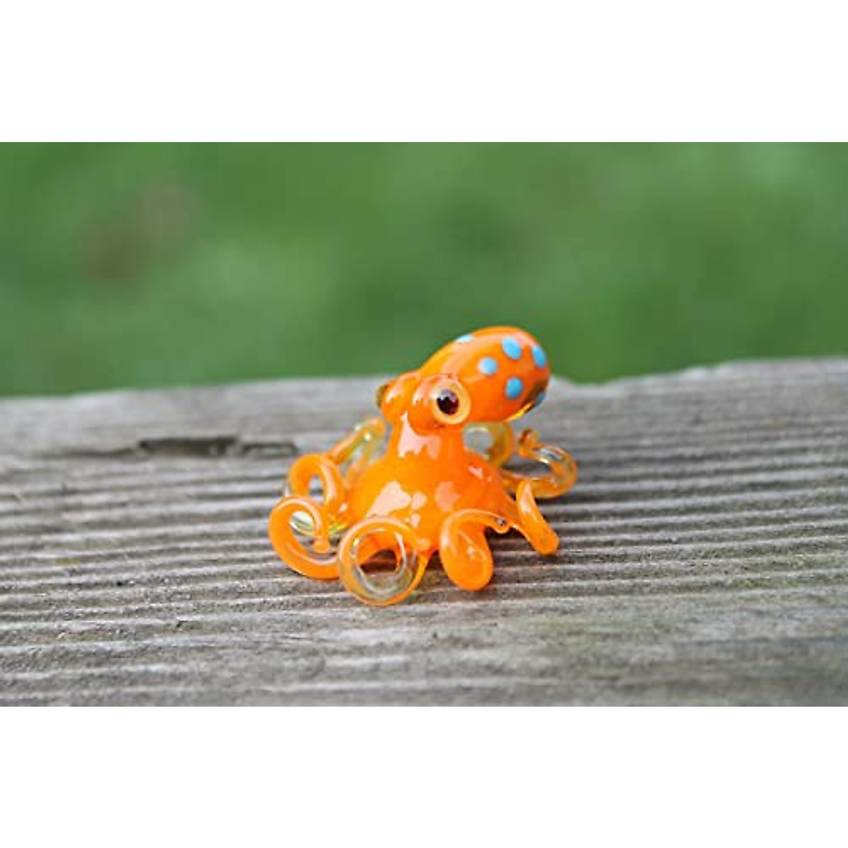 Orange Glass Tiny Miniature Octopus Souvenir Glass Octopus Souvenir Figurine Gift Art