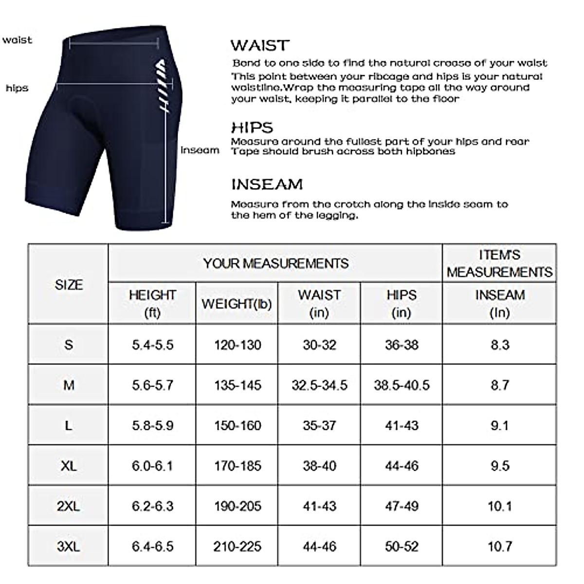 Padded Bike Shorts for Men Cycling Shorts with Paddeing Bicycle Biking Road Accessories Pockect Reflective Strip Large