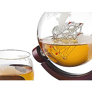Whiskey Decanter Globe - for Liquor, Scotch, Bourbon, Vodka or Wine - 850ml