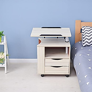 HIGOH Bedside Table Multi Function Storage Cabinet with Lifting Bedside Table