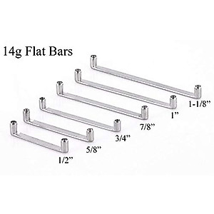 Painful Pleasures 14g Internally Threaded Flat Titanium Surface Barbell with 2mm Rise - 16mm ~ 5/8"