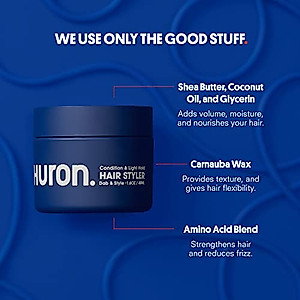 Huron - Men's Versatile Grooming Cream with Light Hold and Matte Finish. Conditions & Smooths Hair. Fresh, Clean Scent. 100% Vegan. 1.6 oz.