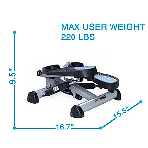 Efitment Mini Stepper Steppers for Exercise at Home Stair Step Cardio Thigh Master Workout Equipment Fitness Pedal Exerciser Non-slip Pedals with Resistance Bands LCD Digital Monitor Climber - S023