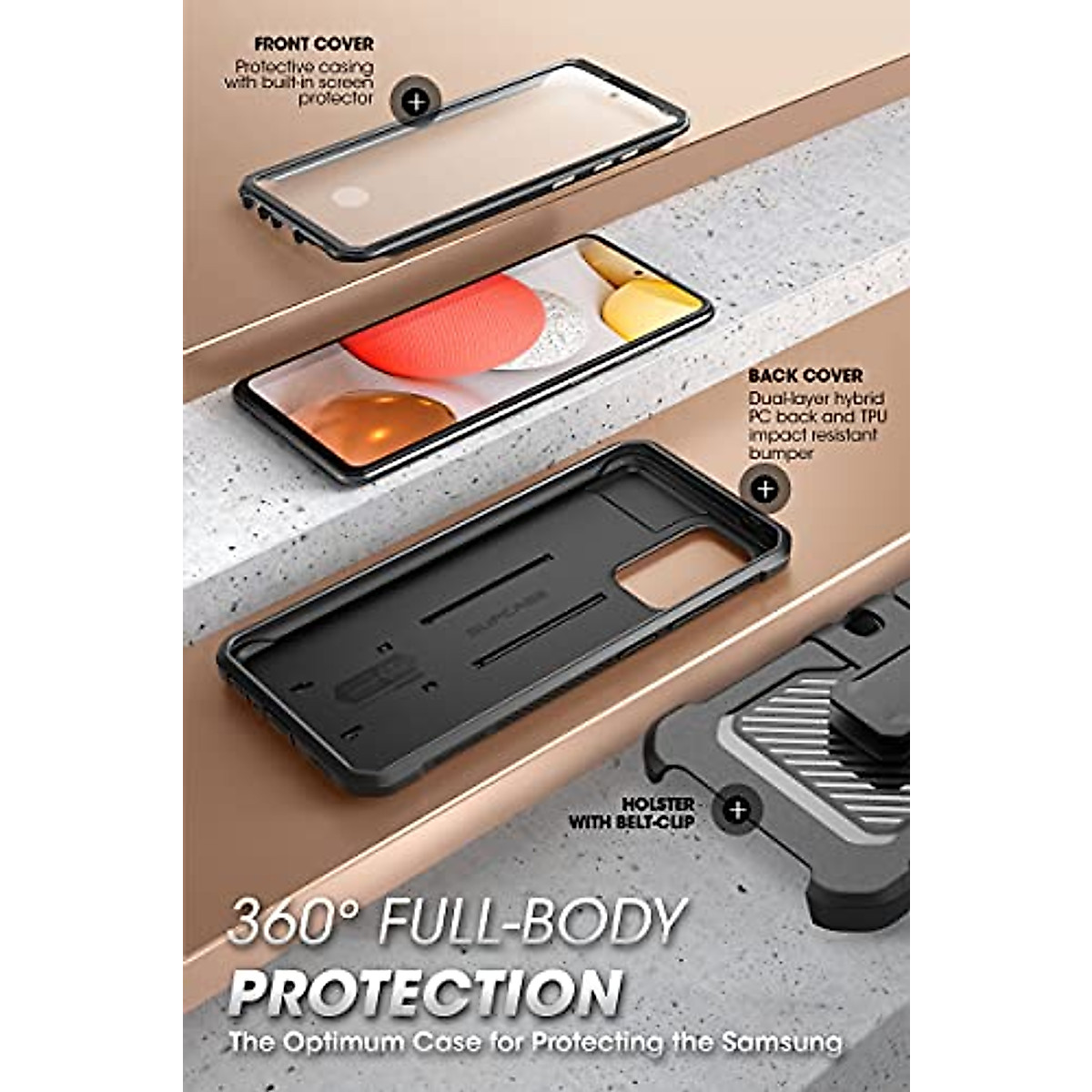 SUPCASE Unicorn Beetle Pro Series Designed for Samsung Galaxy A52 4G/5G (2021) Case, Full-Body Rugged Holster & Kickstand Case with Built-in Screen Protector for Galaxy A52s (Black)