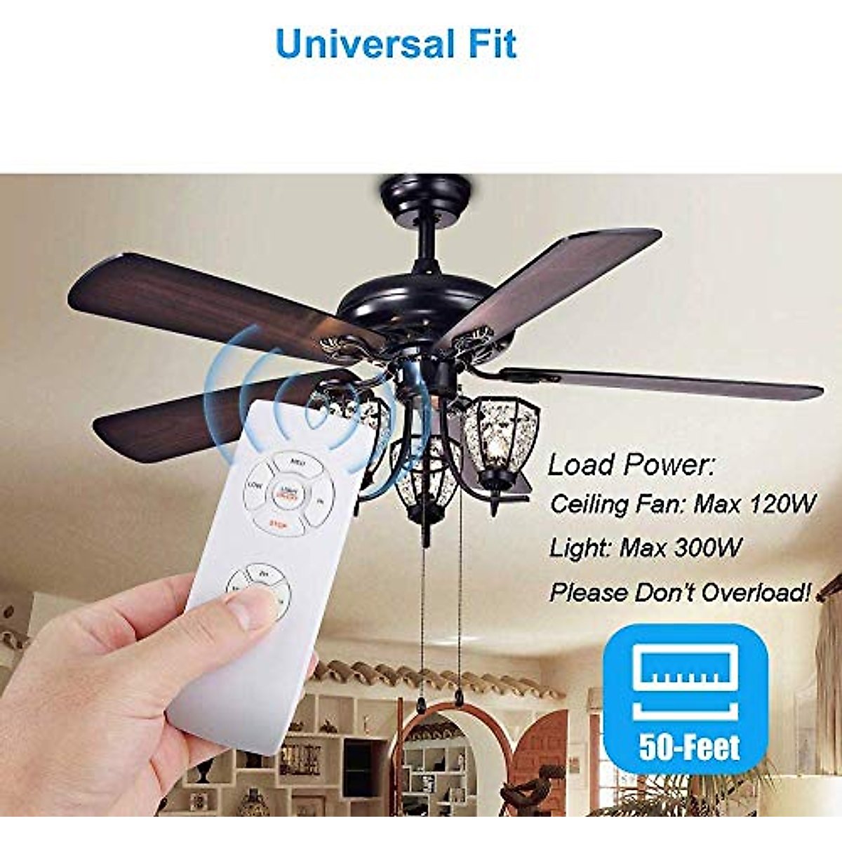 Ceiling Fan Remote Control Kit, WI-FI Smart Fan Control Timing Wireless Control with Amazon Alexa