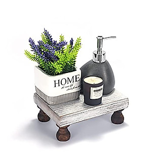 mustry Farmhouse Kitchen Decor Decorative Rustic Wood Riser for Display, Beautiful Pedestal Stand for Kitchen Decor, Bathroom Decor, Perfume Organizer and Soap Stand
