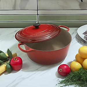 Le Creuset Enameled Cast Iron Signature Round Dutch Oven, 13.25 qt., Cerise