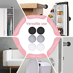 6PCS Door Stoppers Wall Protector Door Handle Bumper Door Knob Bumper Cover Door Stopper Self-Adhesive Silencer for Cabinet Furniture Home Office Glass Table Door Protectors