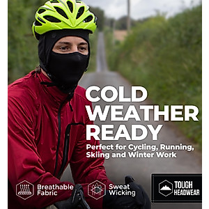 Tough Headwear Skull Cap with Mask Men, Winter Running Gear, Motorcycle Winter Gear, Helmet Liners, Ski Hat, Thermal Beanie